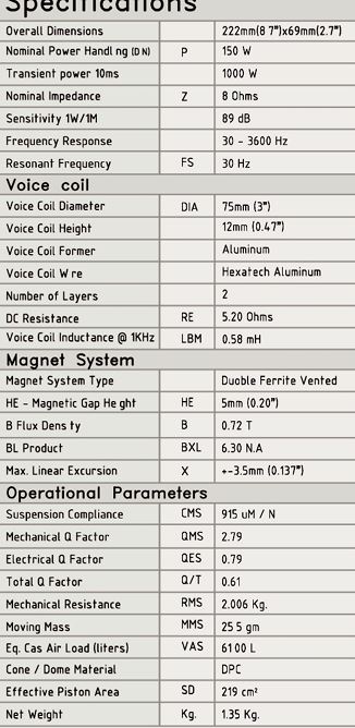 Morel MW 265 (MW265) 8" bass midrange, woofer, 8 Ohm, 150W - 1 pc price ...
