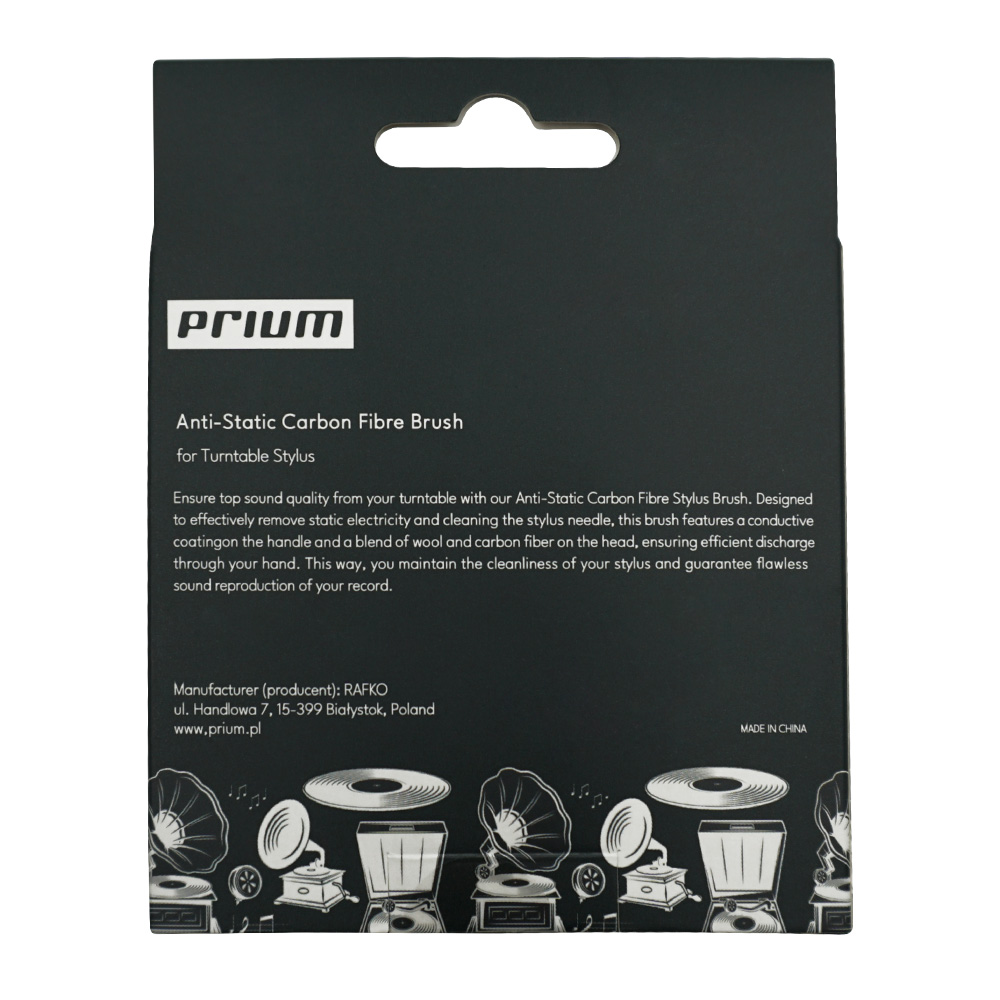 Prium Stylus Brush Anti-Static Carbon Fibre Brush for Turntable Stylus ...